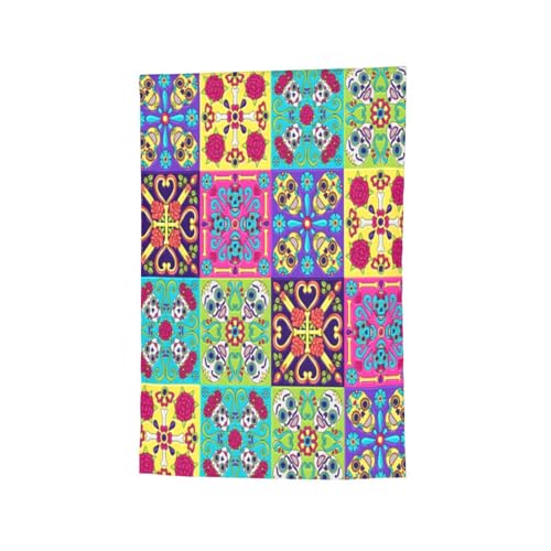Mexican Talavera Tile Pattern Premium Garden Flags - Garden Decoration Flags/Yard Decoration Flags/Outdoor Garden Flags/Two Shapes Available