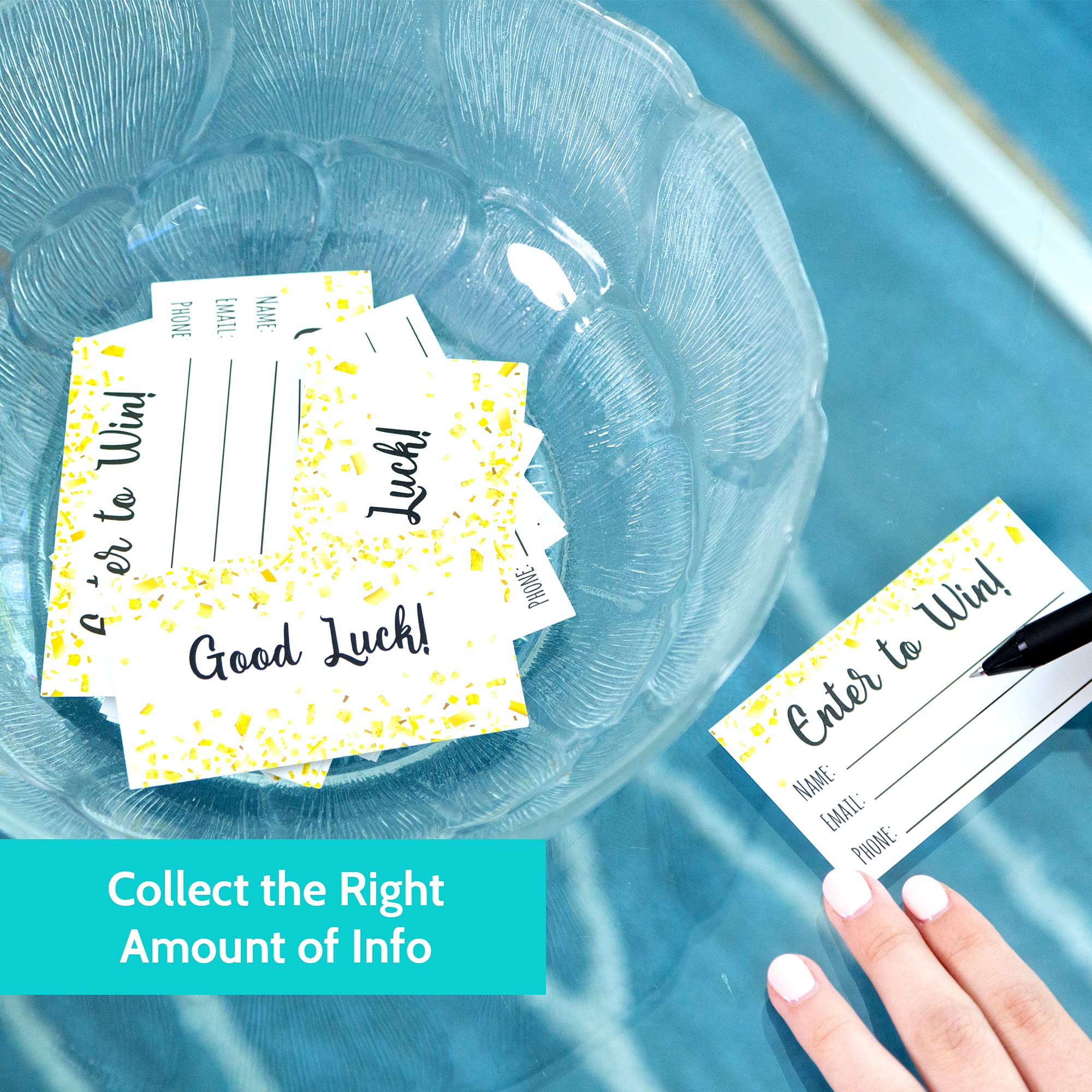 200 Raffle Tickets 3.5”x2” - Enter to Win Entry Form Cards for Contest, Raffles, Ballot Box, 50/50, Auction and More - with Space for Name, Email Address and Phone Number Fields