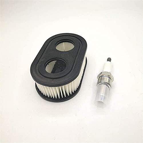 Tool Parts Oval Air Filter with Spark Plug for Troy-Bilt TB110 TB115 TB200 TB230 TB330 TB370 Walk-Behind Lawn Mower : Garden & Outdoor