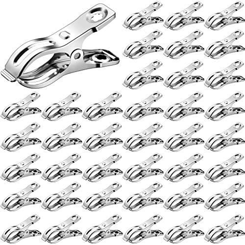 Mimorou Pcs 2 Inch Garden Clips Stainless Steel Greenhouse Clamps Silver Shade Cloth Clips Heavy Duty Greenhouse Clips Grip Shade Cloth Plant Protection Bag on Garden Hoops or Greenhouse Frame