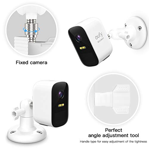 VOMENC Adjustment Wall Mount Holder Compatible with Eufycam 2c,Eufycam 2,Eufycam E and Other Eufycams Compatible Models,1/4" Screw Eufycam Wall Mounts (2PACK, White)