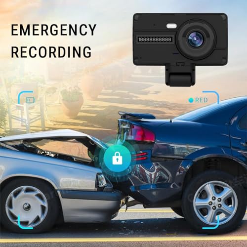 Dual HD Cameras for Car - Capture Front and Interior Views, High Definition Dual-Camera Dash Cam - Record Inside and Outside Your Car, Car Dash Cam with Dual Cameras, HD Recording, Front and Interior