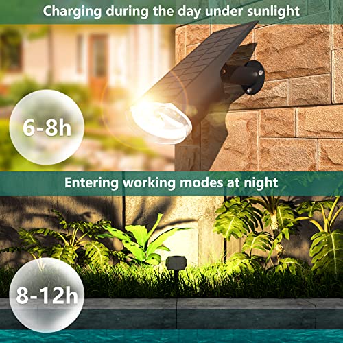 Anxbbo Solar Color Changing Spot Lights Outdoor, Waterproof 7 Colors16 LED Solar Landscape Spotlights, Solar Powered Multicolour Lights for Yard, Garden, Pathway, House, Christmas, 1 Pack