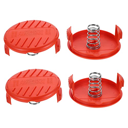 Asakkura 4 Sets Spring Gardening Garden Accessory Spool with Rc- Cover Replacement Cutting Mower and Covers Accessories Lawnmower Parts Trimmer for Lawn Springs Grass Cap