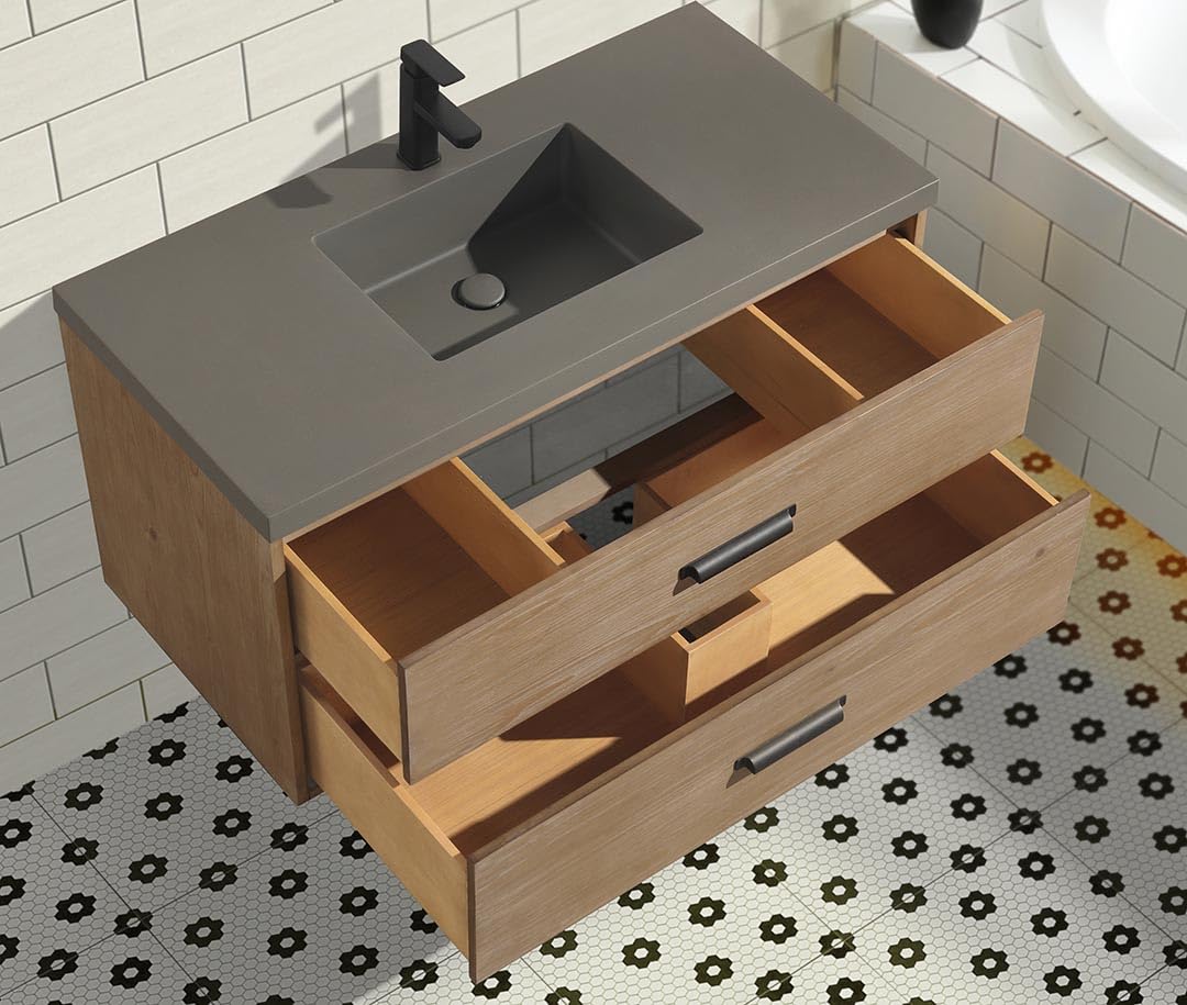 Ari Kitchen & Bath Kane 42" Bathroom Vanity Weathered Fir
