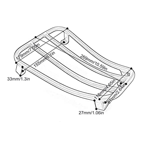 Motorcycle Scooter Footrest Luggage Rack Carrier for GTS 150 250 300 GTV 2017-2022 (Black)