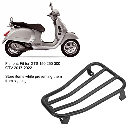 Motorcycle Scooter Footrest Luggage Rack Carrier for GTS 150 250 300 GTV 2017-2022 (Black)