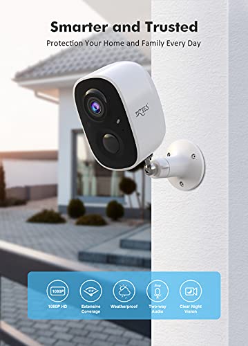 Dzees Security Cameras Wireless Outdoor - Spotlight & Siren, 1080P Battery Powered WiFi Cameras for Home Security, AI Motion Detection, Color Night Vision, 2-Way Talk, Waterproof, SD/Cloud