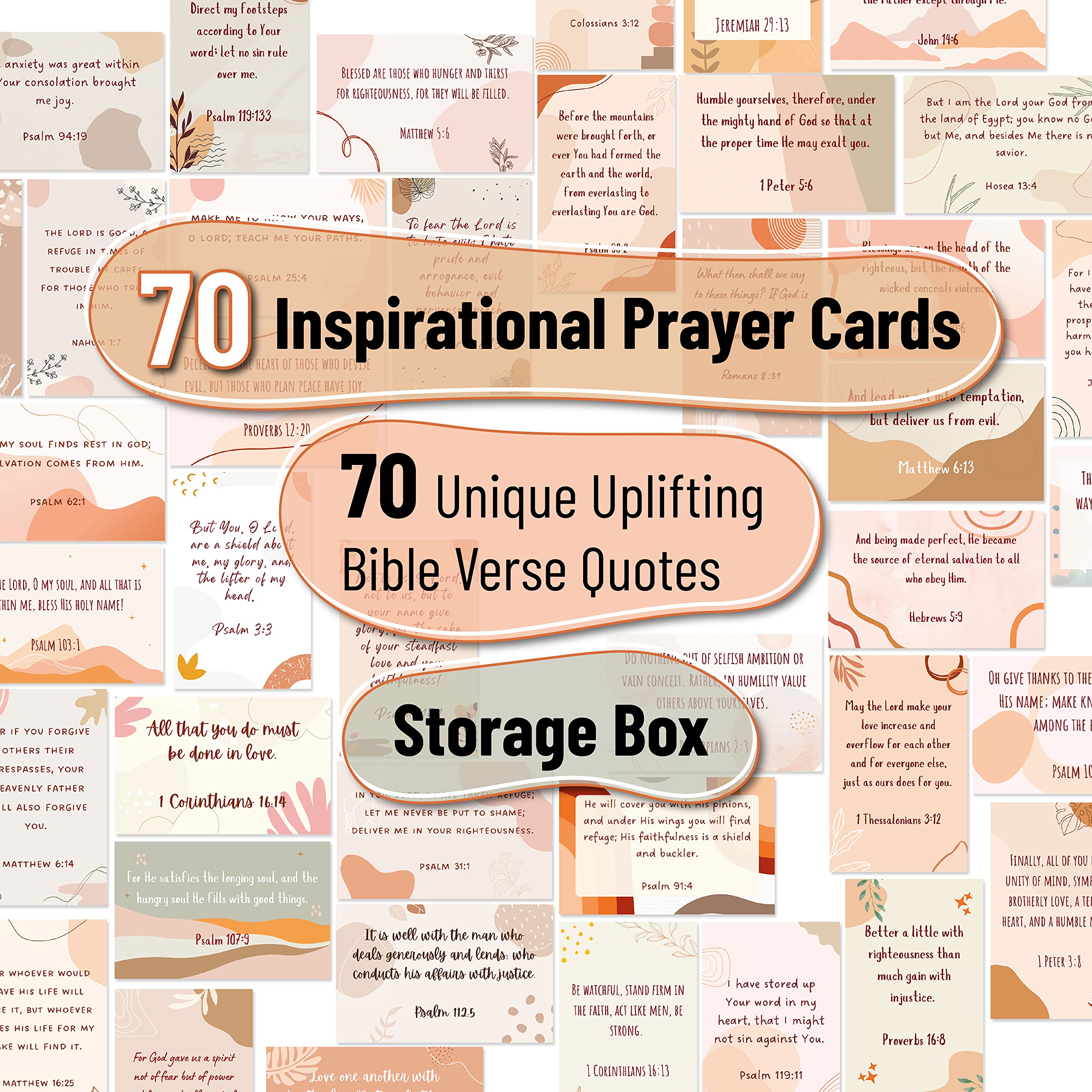 Mr. Pen- Prayer Cards, 70 Unique Bible Verse Cards, Boho Theme, Mini Scripture Cards, Prayer Cards for Women and Men, Scripture Cards with Bible Verses, Christian Cards, Scripture Prayer Cards