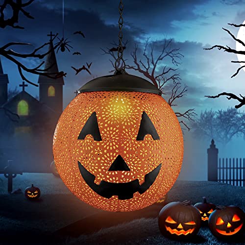 Halloween Pumpkin Hanging Solar Lights - ๐ฎ๐ฌ๐ฎ๐ฏ ๐ก๐ฒ๐๐ฒ๐๐ Halloween Decoration Outdoor, Waterproof Halloween Spooky Hanging Lights for Outdoor, Tree Decor, Garden or Yard, Outside Entryway, Porch