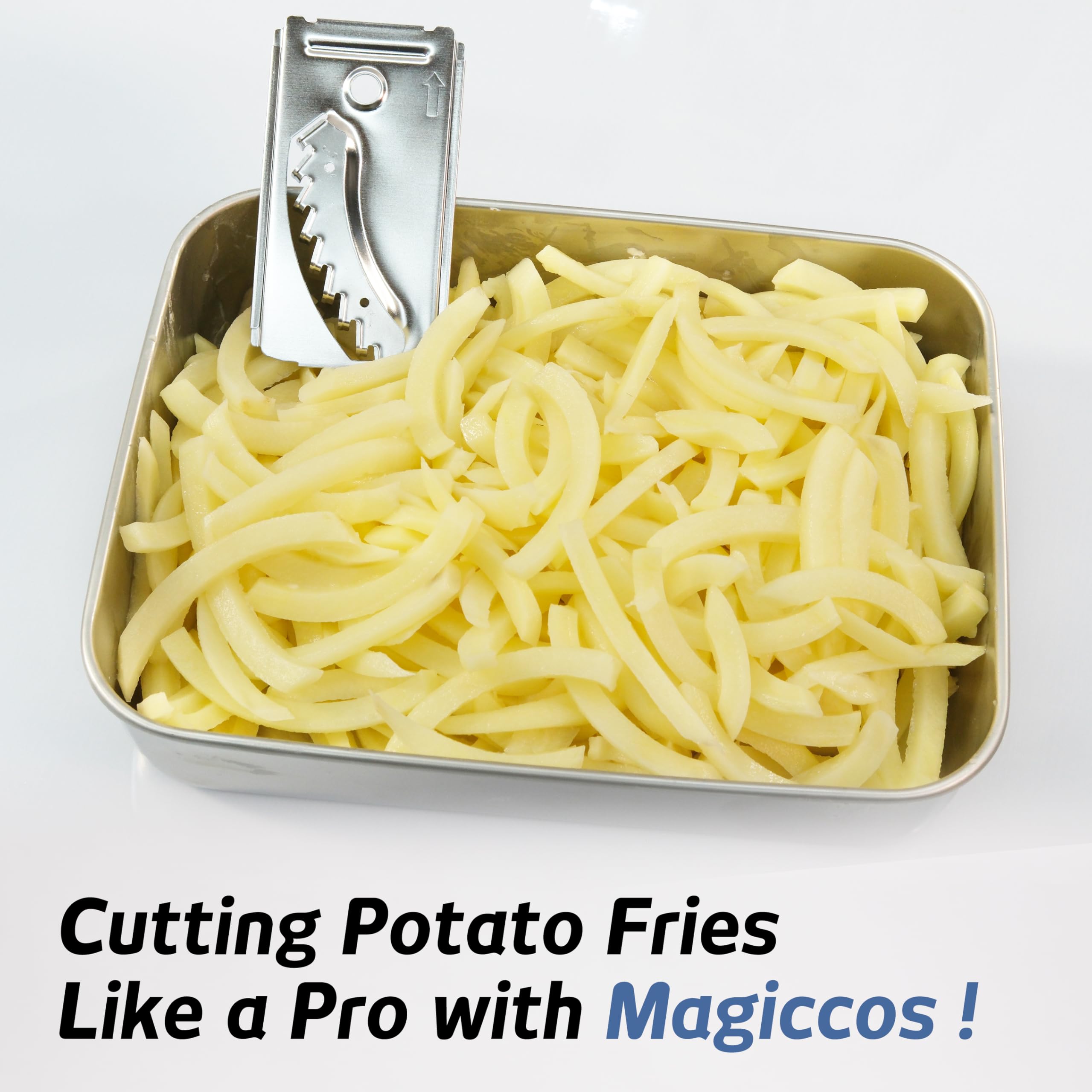 Magiccos 14-Cup French-Fry-Cutter Storage-Drawer Food-Processors - Large Feed Chute, Built-in Storage Drawer, Cheese Shredding, Meat Chopping, Shredding and Slicing, Mixing and Doughing, for Home Use