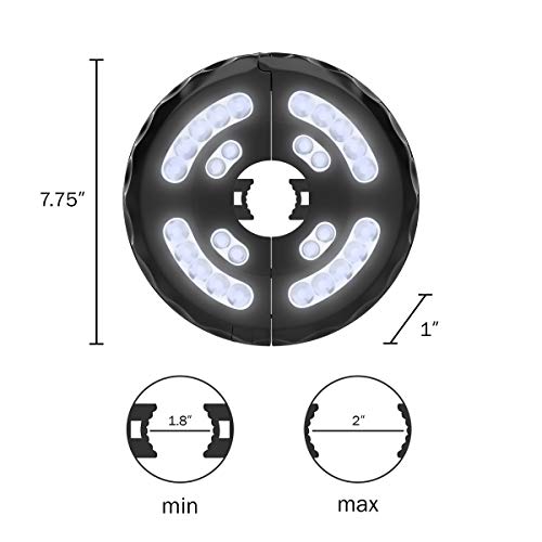 Rechargeable Patio Umbrella Light with 3 Brightness Modes - Battery-Operated LED Outdoor Lighting with USB Charging Cord by Pure Garden (Black)
