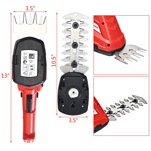 Goplus 2 in 1 Cordless Grass Shear + Hedge Trimmer w/ 3.6V Rechargeable Battery