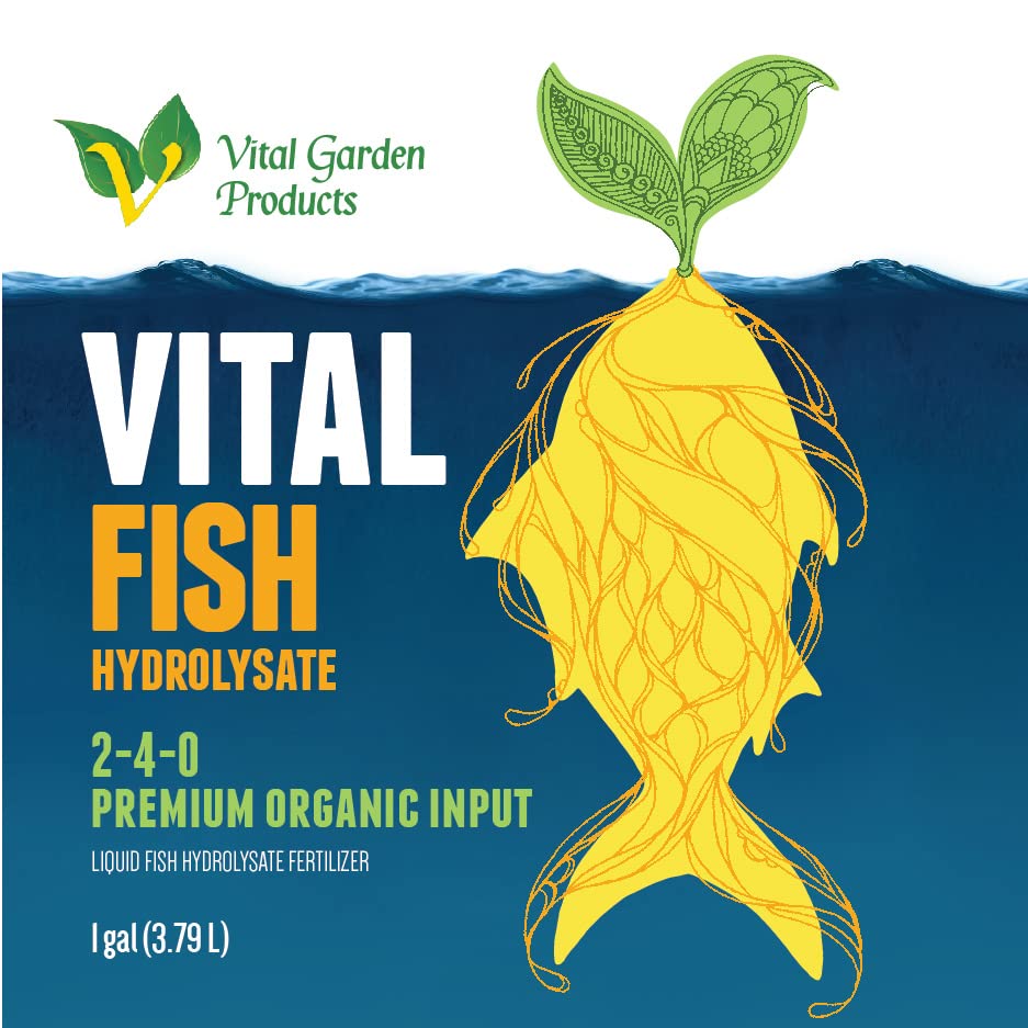 Vital Garden Supply - Vital Fish Hydrolysate 1 Gallon Jug - CDFA Organic Certified - Natural and Organic Cold Pressed Fish Fertilizer