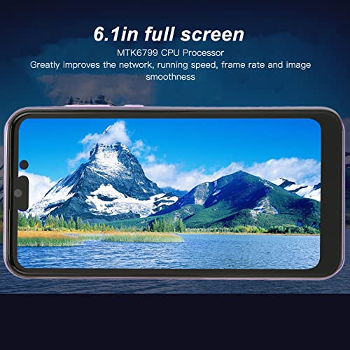 Unlocked Cell Phone, IP14 Pro Smartphone, 4GB 32GB ROM,6.1inch Face Recognition Mobile Phone, Dual Card Dual Standby, Cellphone for Android 10.1 (Purpl)