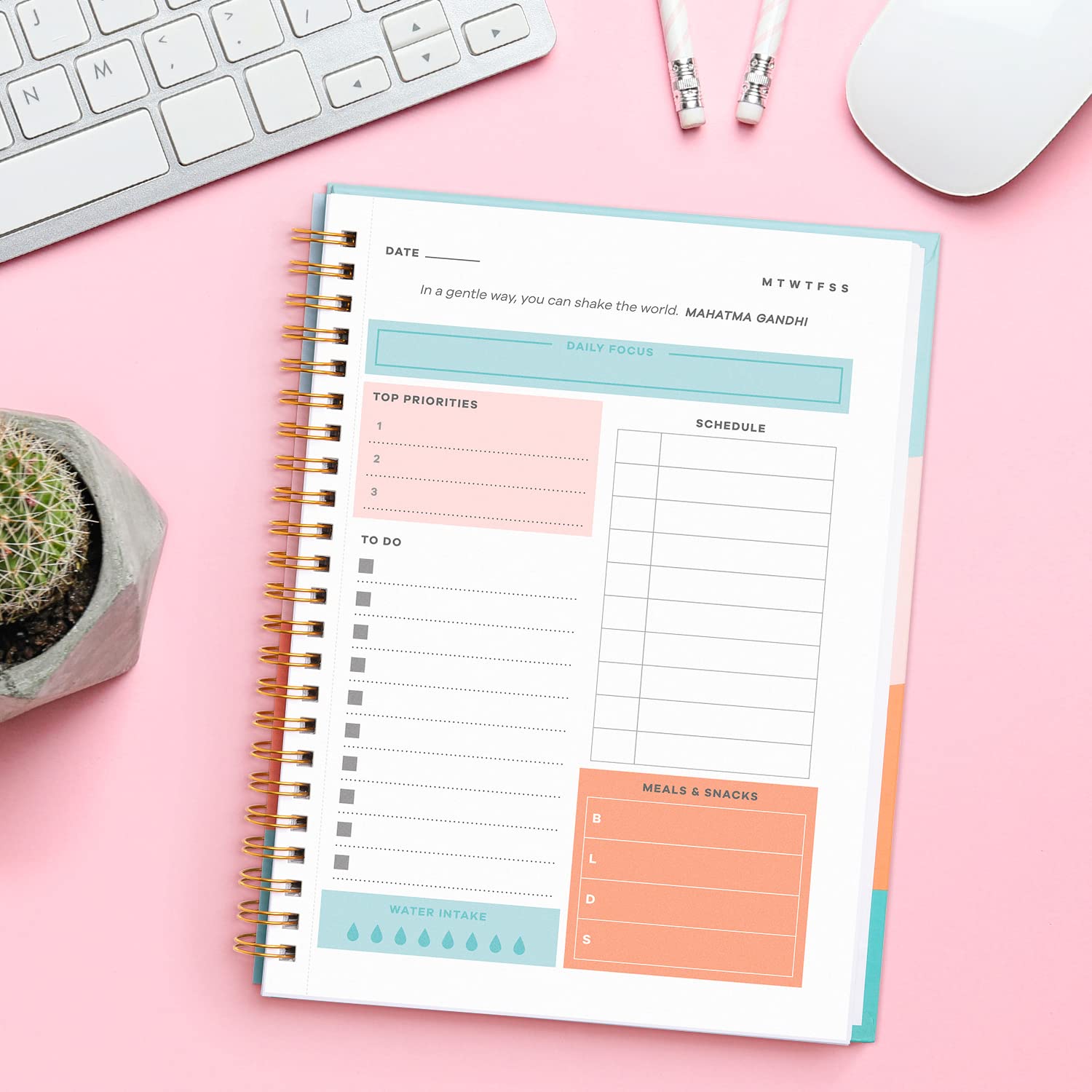 Sweetzer & Orange Undated Planner with Meal, Habit and Routine Tracker, Daily To Do List - Weekly and Monthly Goal Agenda Foil Notebook Organizer for 2023, Students, College, Work, ADHD, Fitness, Productivity