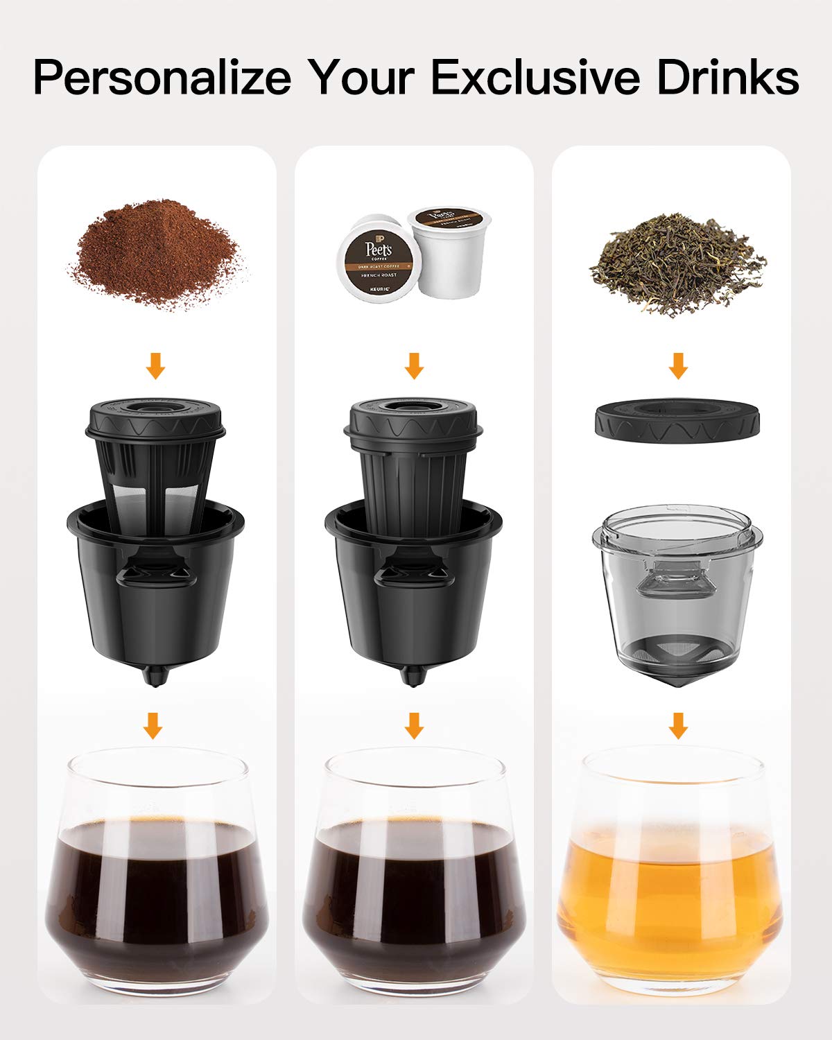 Boly 6-In-1 Coffee Maker with Auto Milk Frother, Single Serve Coffee, Tea, Latte and Cappuccino Machine, Compatible With Capsule & Ground Coffee, Compact Coffee Maker