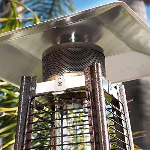 Heat Reflector Shield for Glass Tube Heater, 4-Sided Pyramid Patio Heater Replacement Top - Hole Distance 2 3/4 Inches