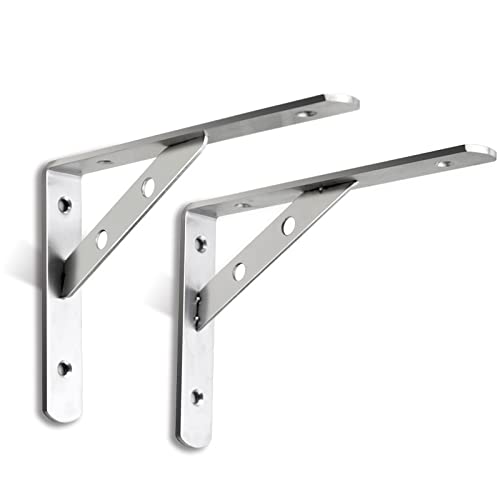 HAENJA Stainless Steel Triangle Bracket Wall Mount Shelf Separator Support Layer Support Bracket Bracket Fixing(6 Pcs) Storage