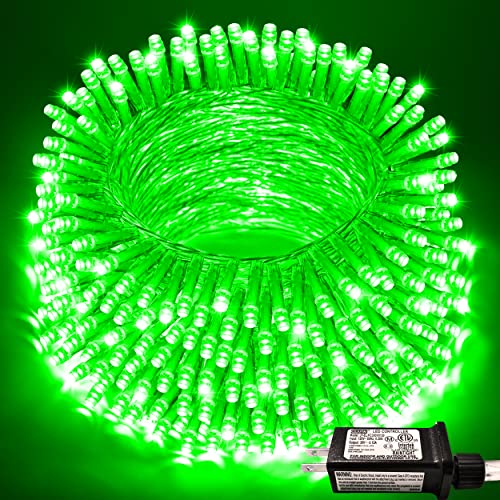 JMEXSUSS 66ft 200 LED Green String Lights Outdoor, Green Christmas Lights Clear Wire, 8 Modes Waterproof St. Patrick's Day Lights Plug in for Tree Garden Party Outdoor Decorations