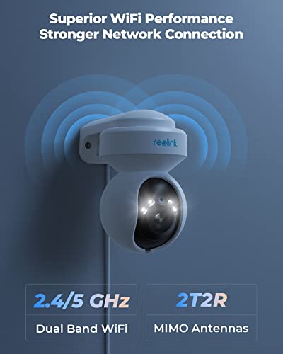 REOLINK E1 Outdoor Plug-in WiFi Security Camera, 5MP HD PTZ Camera for Home Security, Motion Tracking, 5GHz WiFi, 3X Optical Zoom, Person Vehicle Detection, Spotlight Color Night Vision, APP Control