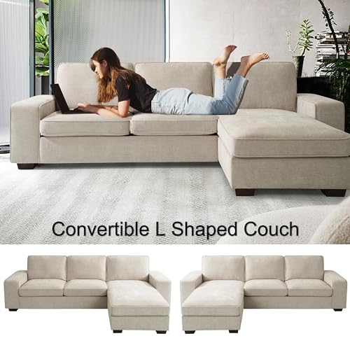 Harkawon 98.6β Sectional Sofa Couches, Convertible L Shaped Couch for Living Room, Chaise with Storage, Chenille Removable Cover, Couches for Apartment,Dorm, Office