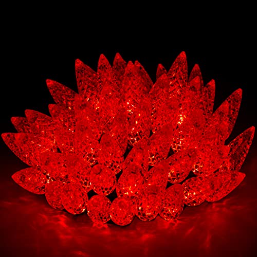 Marchpower C6 Christmas Lights,2-Pack Waterproof Outdoor Indoor LED String Lights,70 LED 23FT Durable Fairy Light Plug in Connectable Strawberry Light for Garden Trees Roofs Holiday Decorate,Red