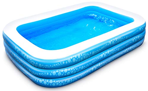 Hesung Inflatable Pool, 95" X 56"X 21" Family Swimming Pool for Toddlers, Kids, Adults, Play Center Above Ground, Backyard, Garden, Summer Swim Center, Age 3+
