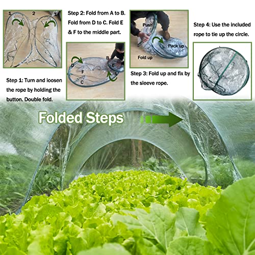 9ft Pop-up Low Tunnel Greenhouse β Quick Setup Garden Warm House for Spring Vegetables, Grow Tent Protecting Plant from Cold Frost