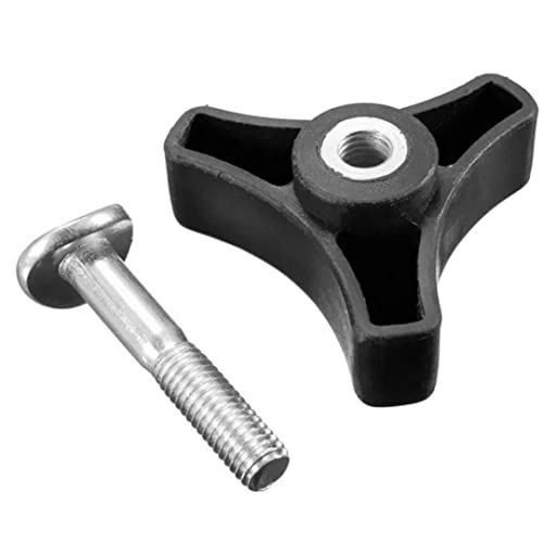 YaptheS Triangle Knob, Lawn Mower Screw Nut Triple Angle Handle Knob Nut Bolt Replacement Parts Black 2pcs, Garden Tool Accessories