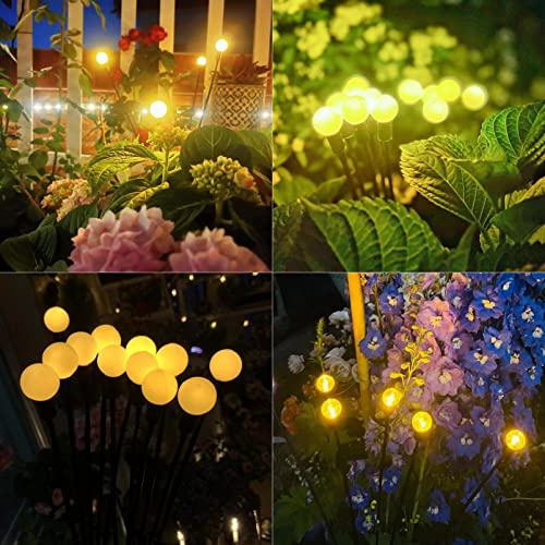 Rehenbsem Solar Firefly Lights Outdoor Waterproof,2 Pcs 6 LED Starburst Swaying Lights Outdoor Garden, Swaying When Wind Blows Decorative String Lights for Yard Patio Pathway