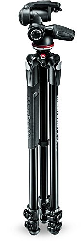 Manfrotto 290 Xtra Aluminum 3-Section Tripod Kit with 3-Way Head (MK290XTA3-3WUS) , Black