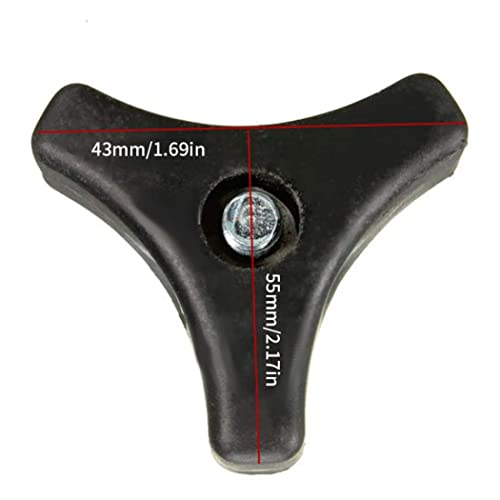 YaptheS Triangle Knob, Lawn Mower Screw Nut Triple Angle Handle Knob Nut Bolt Replacement Parts Black 2pcs, Garden Tool Accessories