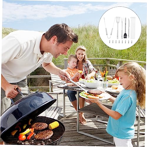 SECFOU 1 Set Barbecue Tool Portable Grilling Spatula BBQ Vegetable Clip Barbecue Grill Utensils Cooking Fork Grill Tongs Outdoor Grill BBQ Supplies Cooking Utensils Stainless Steel Mini