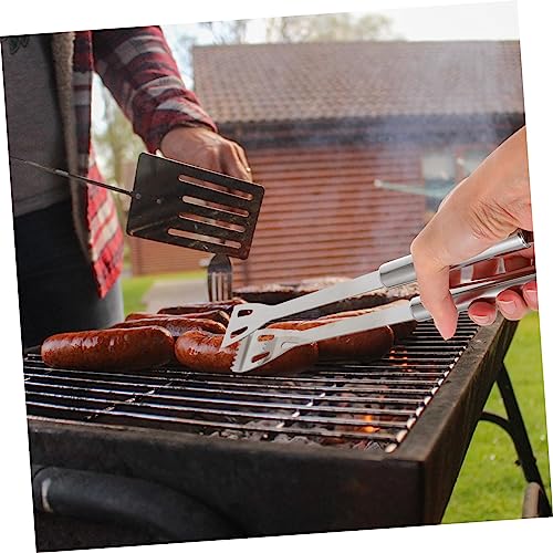 SECFOU 1 Set Barbecue Tool Portable Grilling Spatula BBQ Vegetable Clip Barbecue Grill Utensils Cooking Fork Grill Tongs Outdoor Grill BBQ Supplies Cooking Utensils Stainless Steel Mini
