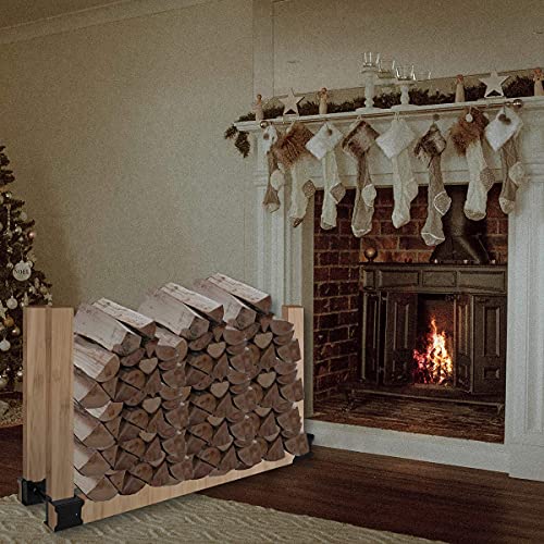 Qualward Outdoor Firewood Rack, Firewood Log Rack Bracket Kit, Fire Wood Log Storage Stand for Indoor Outdoor Fireplace Rack, Firewood Log Storage Rack Holder-Adjustable to Any Length