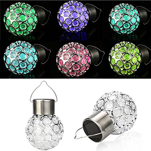Solar Lantern, Waterproof Outdoor Hanging Solar Lights, Built-in Battery Charging, with Hook for Garden Balcony Patio Christmas Party Decoration, Multicolor
