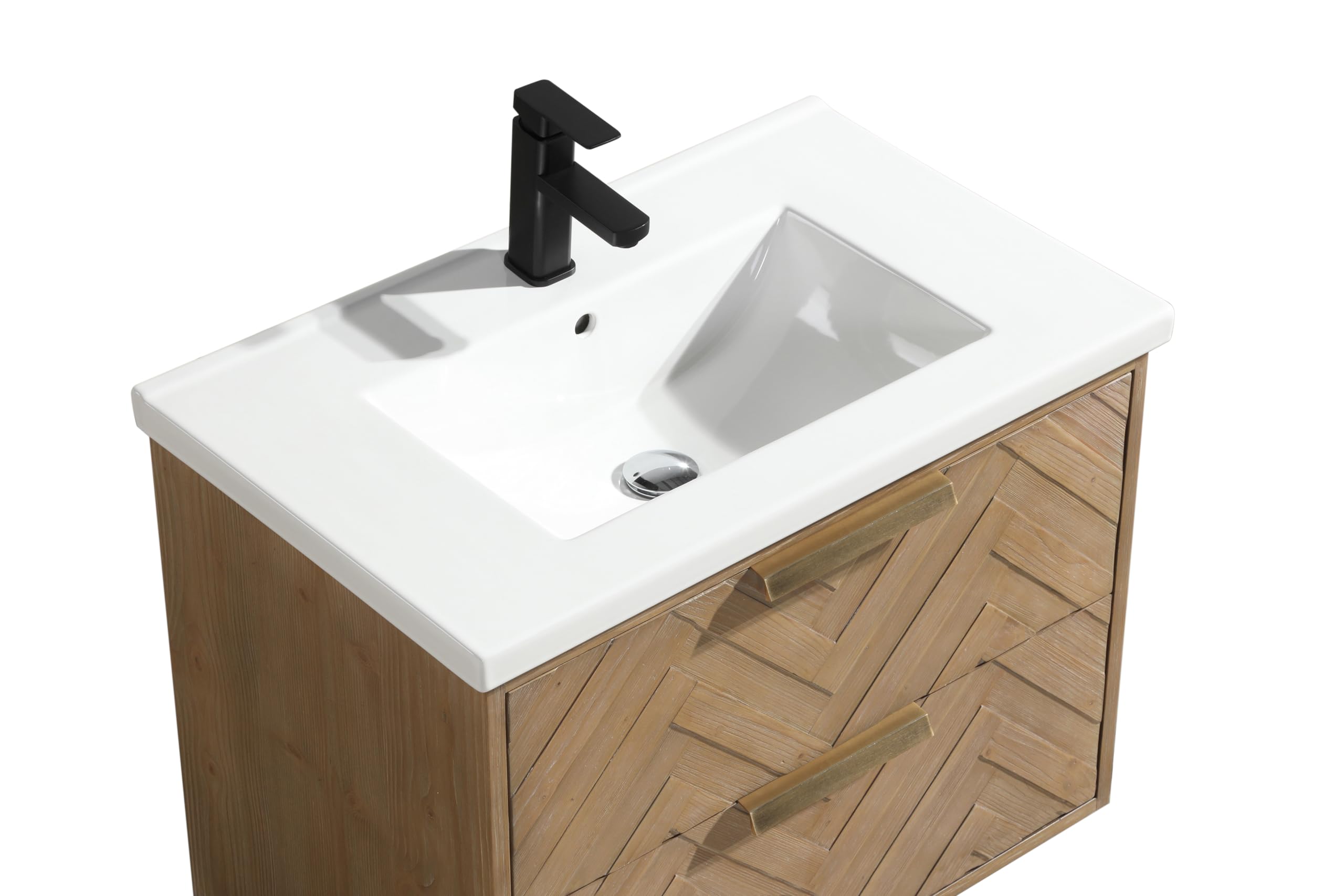 Ari Kitchen & Bath Carlsbad 30" Floating Bathroom Vanity Weathered Fir