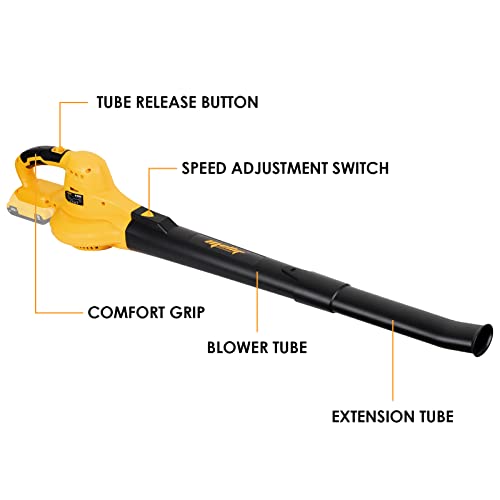Cordless Leaf Blower, Mellif for DEWALT 20V Max Lithium Battery Powerstack (Battery NOT Included) Handheld Electric Jobsite Air Blower 100CFM 110MPH Powerful for Lawn Care | Snow Blow | Yard Clean