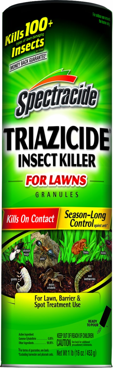 SPECTRUM BRANDS 53941 Spectracide Triazicide Insect Killer for Lawns Granules, 1-Pound, 1 lbs, Brown