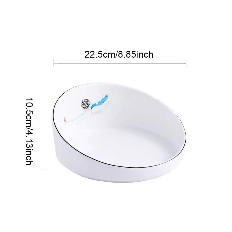 TOOSII Pasta Bowl Household Ceramic Cold Dish Plate Commercial Dish Plate Hotel Tableware, Salad Cold Dish Plate Bowls for Kitchen (Size : Medium)