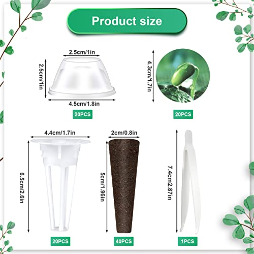 101pcs Seed Pod Kit, Grow Anything Kit Hydroponic Seed Kit Hydroponics Garden Accessories with 20 Grow Baskets, 20 Transparent Insulation Lids, 40 Grow Sponges, 20 Plant Labels