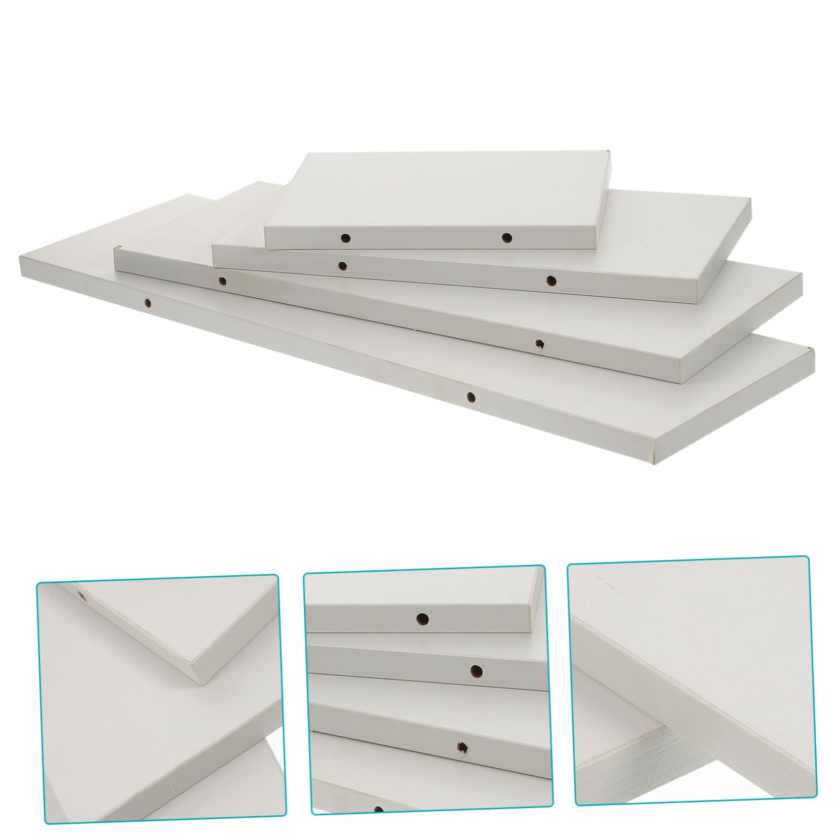 WATIIFUFU 1 Set Wall Bracket Shower Shelves Bathroom Floating Shelf Floating Bookshelves Corner Wall Shelf Bookshelf Wall Mount Modern Floating Shelf Storage Rack Wood White Wall-Mounted