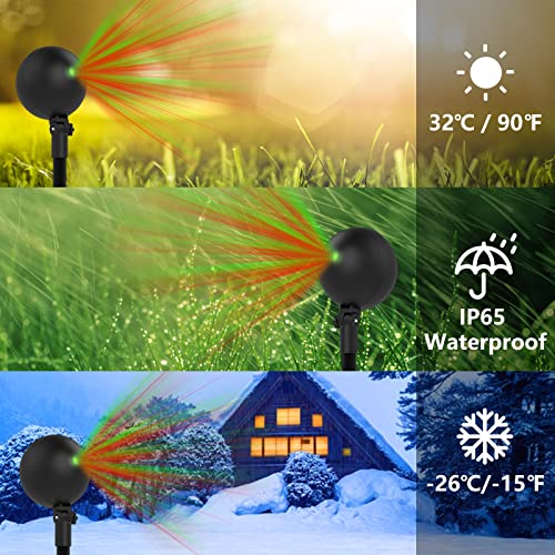 Christmas Lights Outdoor Laser Projector Waterproof Outside Xmas Projection Light Show Led Spotlight Display Lazer Landscape Lighting with Remote for Holiday Yard Garden Decorations
