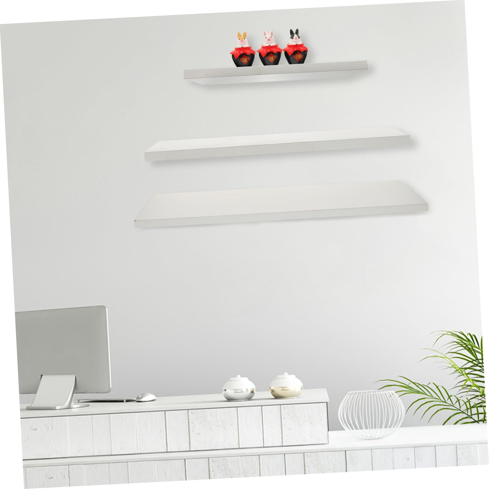 WATIIFUFU 1 Set Wall Bracket Shower Shelves Bathroom Floating Shelf Floating Bookshelves Corner Wall Shelf Bookshelf Wall Mount Modern Floating Shelf Storage Rack Wood White Wall-Mounted