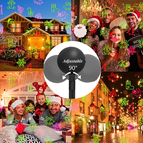 Christmas Lights Outdoor Laser Projector Waterproof Outside Xmas Projection Light Show Led Spotlight Display Lazer Landscape Lighting with Remote for Holiday Yard Garden Decorations
