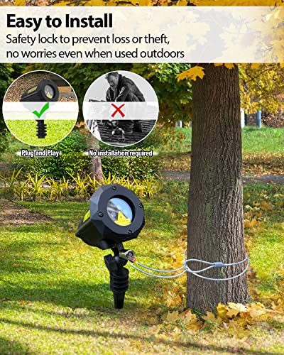 Lunhoo 16 Patterns Christmas Moving Laser Lights, RGB Outdoor Laser Projector, Garden Christmas Decorative Lights for Indoor, Outdoor, Home, Garden