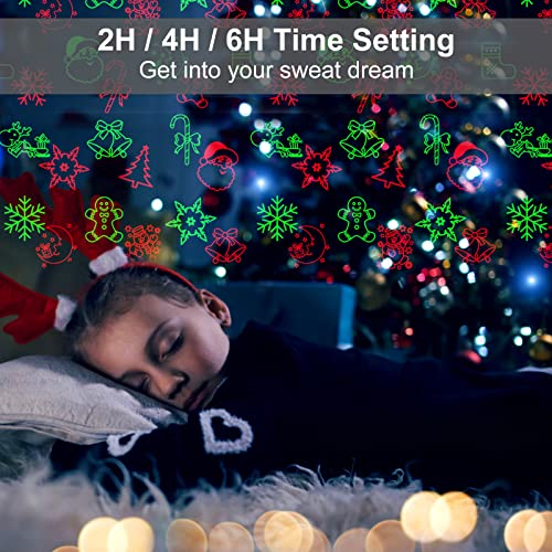 Christmas Lights Outdoor Laser Projector Waterproof Outside Xmas Projection Light Show Led Spotlight Display Lazer Landscape Lighting with Remote for Holiday Yard Garden Decorations