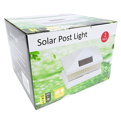 iGlow 8 Pack White Outdoor Garden 6 x 6 Solar SMD LED Post Deck Cap Square Fence Light Landscape PVC Vinyl Wood Bronze