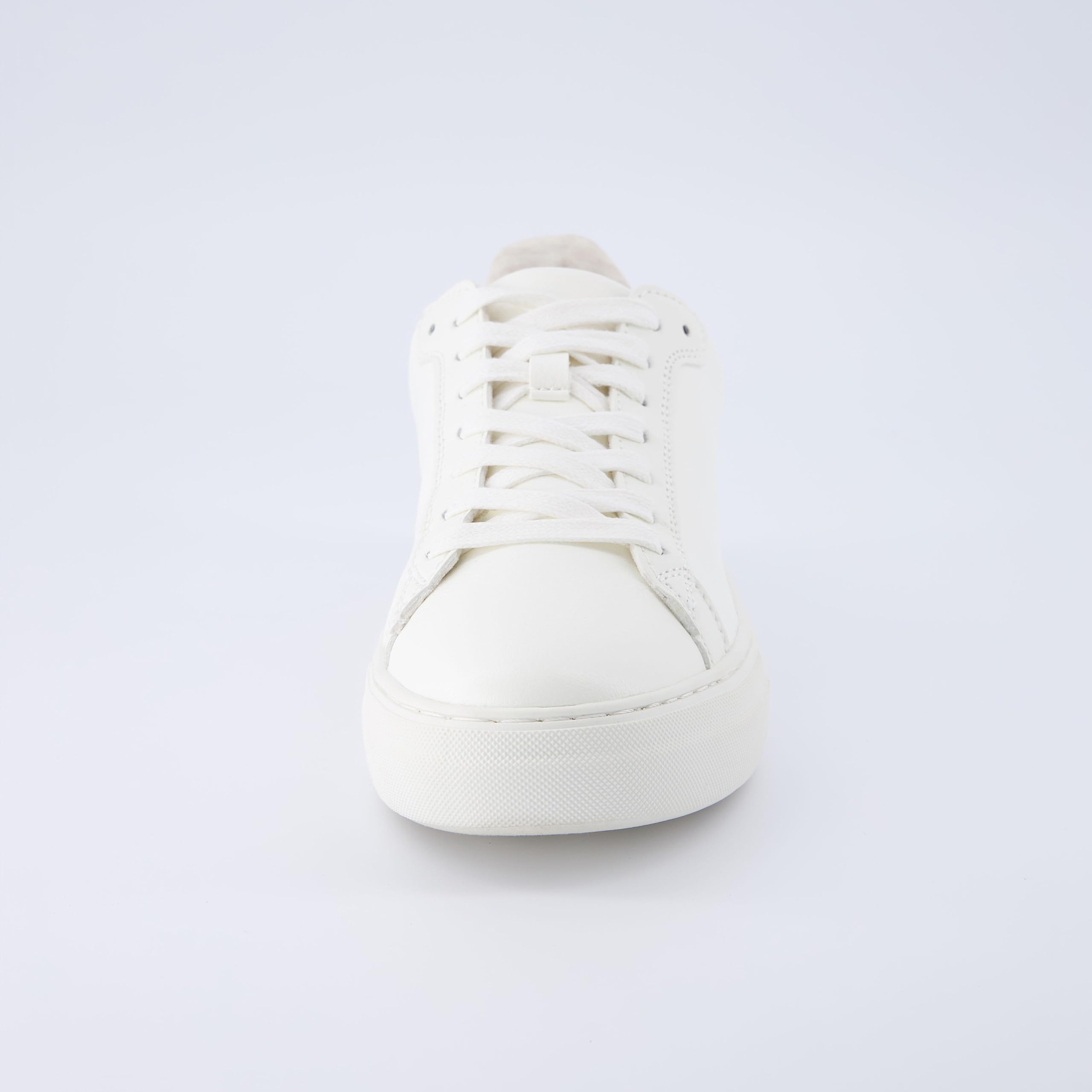 CUSHIONAIRE ROC Lace Up Womens White Sneakers | Comfortable Vegan Leather Casual Platform Sneaker with Memory Foam, White 8